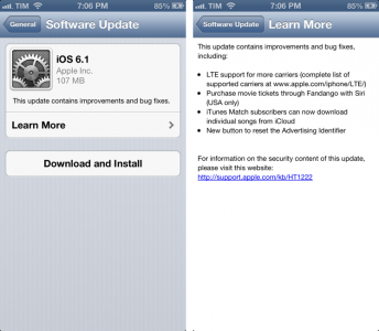 Apple lanseaza iOS 6.1! | iDevice.ro