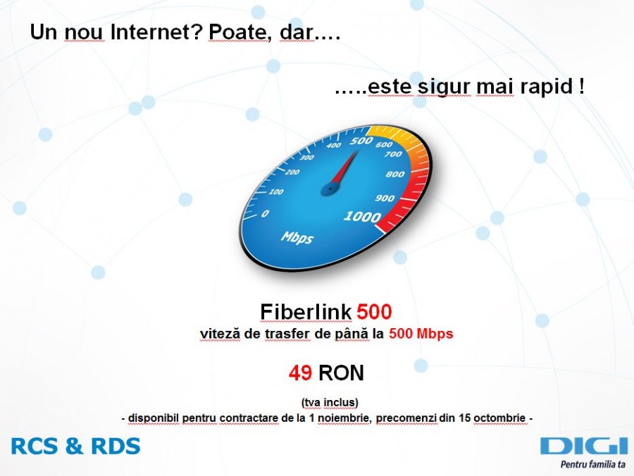 Digi Net Fiberlink 500 şi Digi Net Fiberlink 1000 aduc viteze de 500 ...