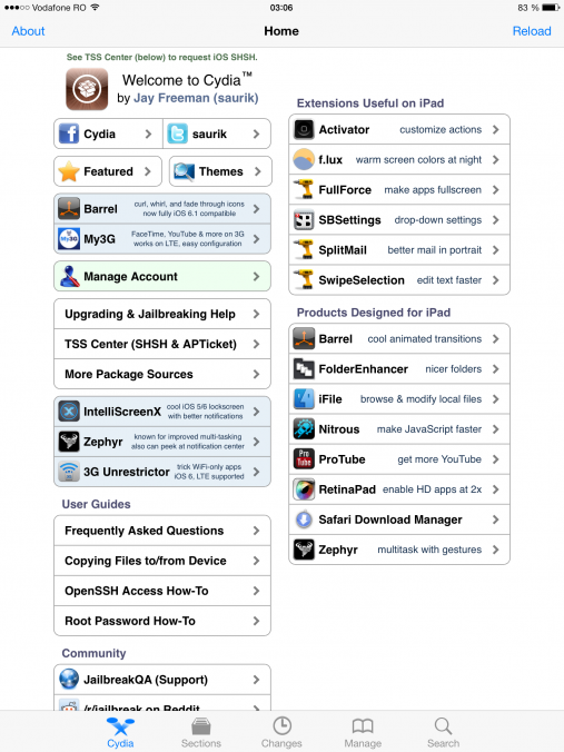 Iata cum poti instala o versiune a Cydia cu design special pentru iOS 7 ...