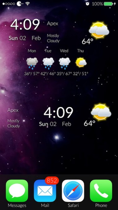 NC Style iWidget (ios 7 GPS) afiseaza informatii utile despre vreme in Springboard-ul iOS 7 ...
