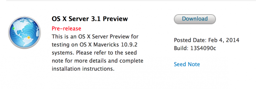 Apple lanseaza OS X Server 3.1 beta build 1354090c pentru dezvoltatorii ...