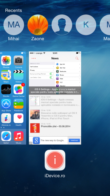 Cum ascunzi aplicatii din task switcher-ul iOS | iDevice.ro