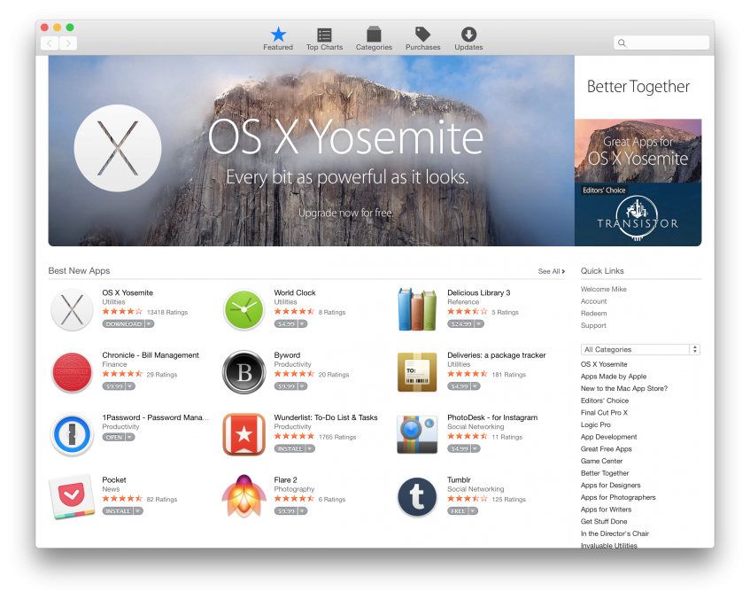 Apple lansează un nou design pentru Mac App Store | iDevice.ro