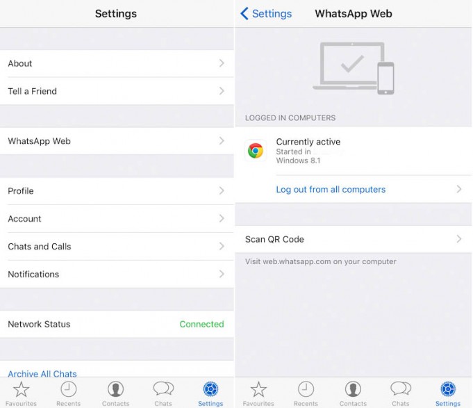 WhatsApp Web pentru iPhone incepe sa apara in WhatsApp Messenger ...
