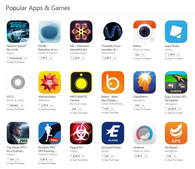 Popular Apps & Games - Apple iti recomanda jocuri si aplicatii populare ...