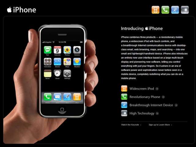 Asa arata prima pagina de prezentare a iPhone | iDevice.ro