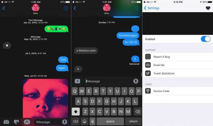 DarkMessages aduce un dark mode in aplicatia Mesaje | iDevice.ro